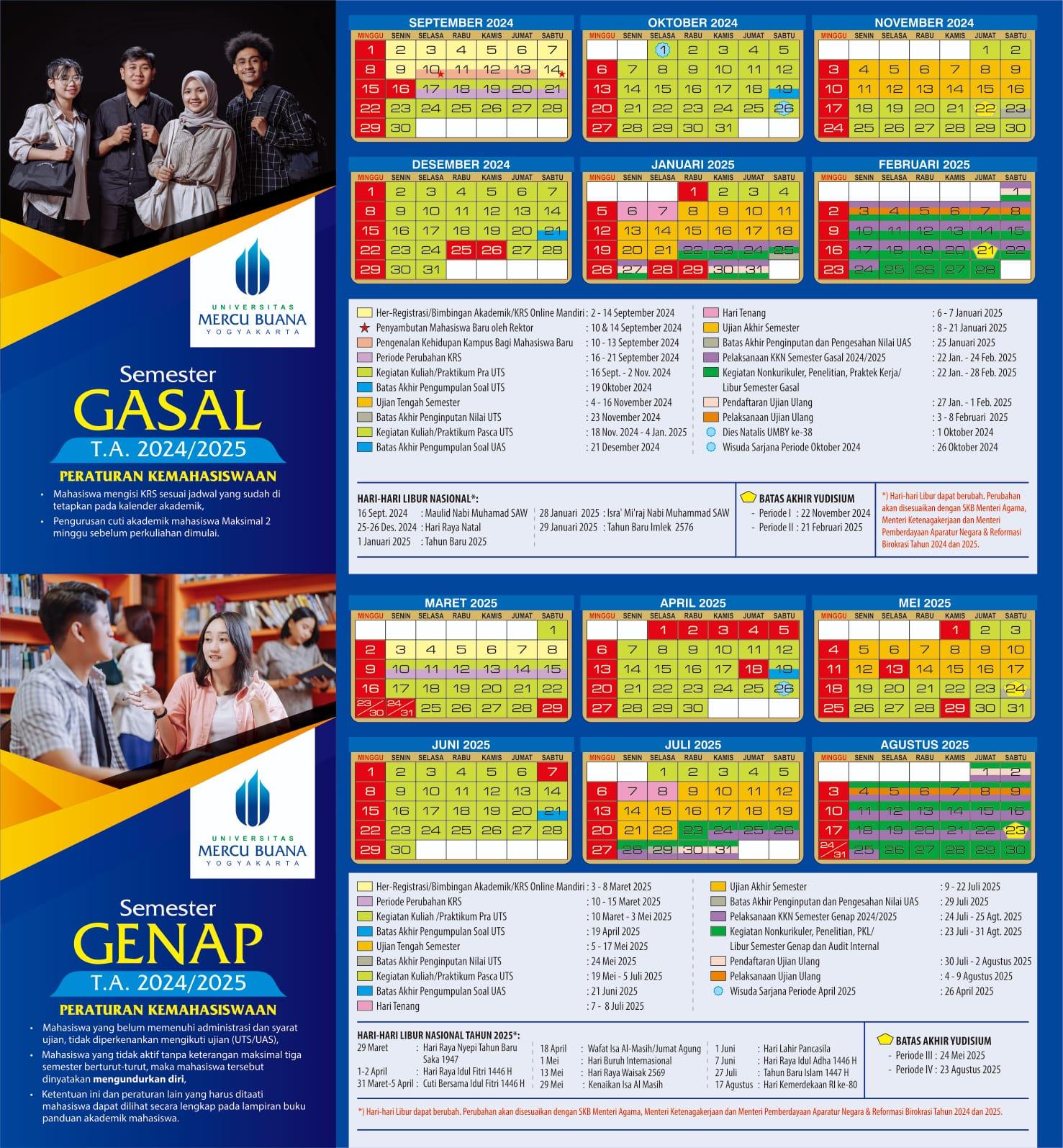 Kalender Akademik Semester Gasal/Genap T.A 2024/2025